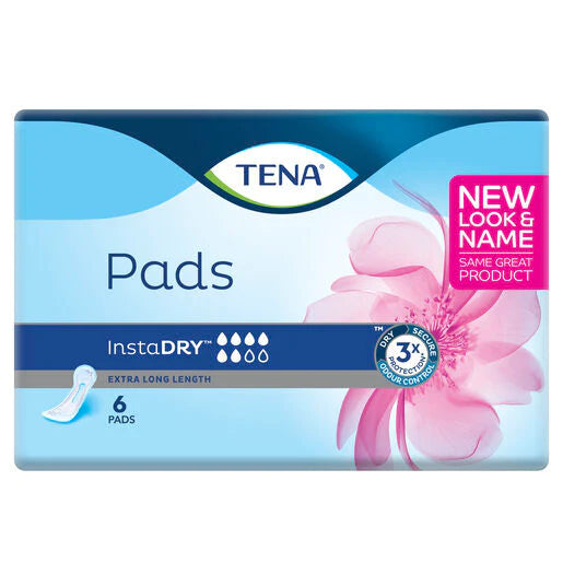 Tena Pads InstaDRY Long 670ml (760542) (Packet 6) – Topcat Healthcare