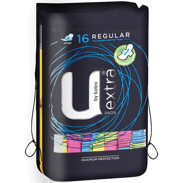 U BY KOTEX® MAXI PADS REGULAR WING (Packet 16) – Topcat Healthcare