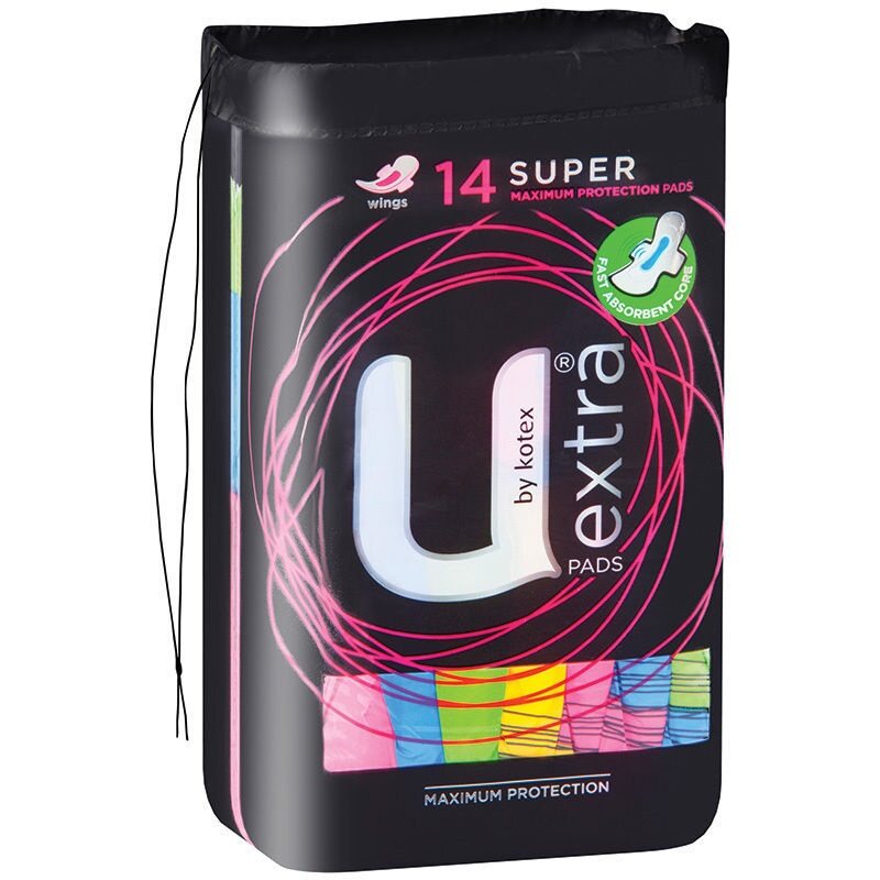 U BY KOTEX® MAXI PADS SUPER WING (Packet 14) – Topcat Healthcare