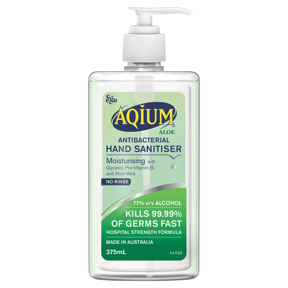 Aqium Hand Sanitiser Aloe 375ml – Topcat Healthcare