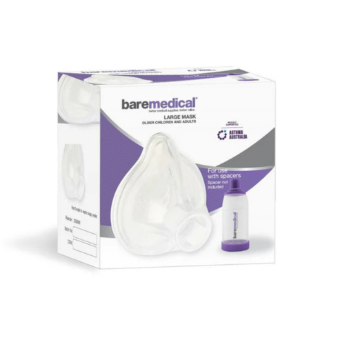 BareMed E-CHAMBER LARGE SPACER MASK SILICONE CONTOURED (Each) – Topcat ...