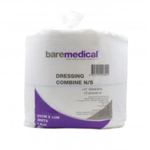 BareMed DRESSING COMBINE, 20CM X10M ROLL WHITE N/S (Each) – Topcat ...