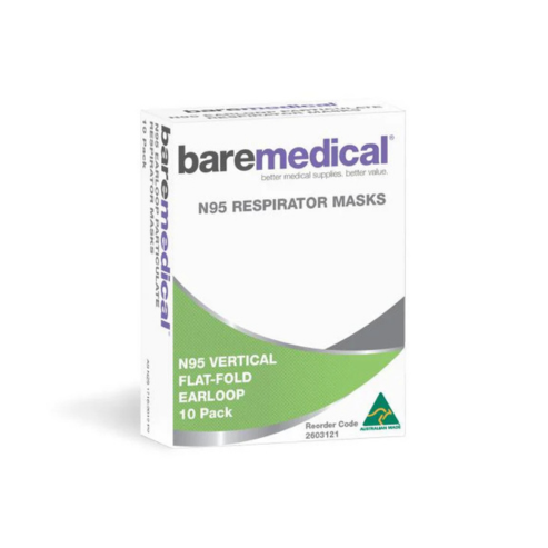BareMed N95 MASK VERTICAL FLAT FOLD EARLOOP PARTICULATE RESPIRATOR (Bo ...