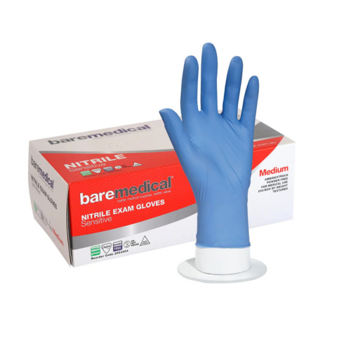 BareMed GLOVE EXAM NITRILE MEDIUM P/FREE STD CUFF BLUE (Box 200 ...