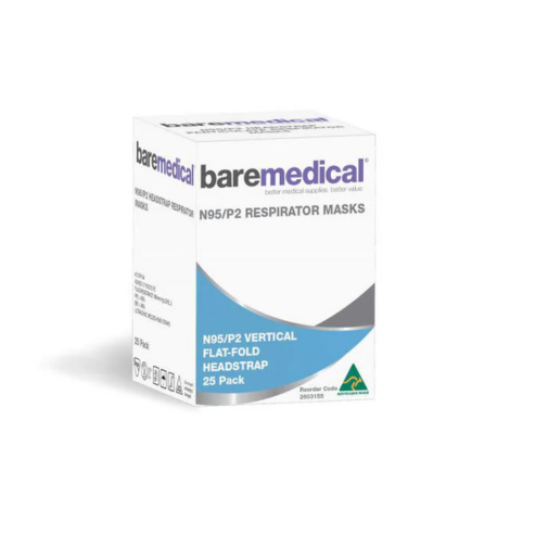 BareMed N95/P2 MASK VERTICAL FLAT FOLD H/STRAP PARTICULATE RESPIRATOR ...