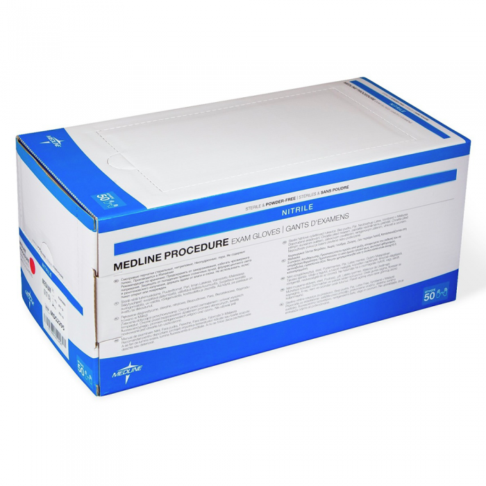 Medline Glove Nitrile Sterile PF Blue Nitrile Medium (Box 50) – Topcat ...