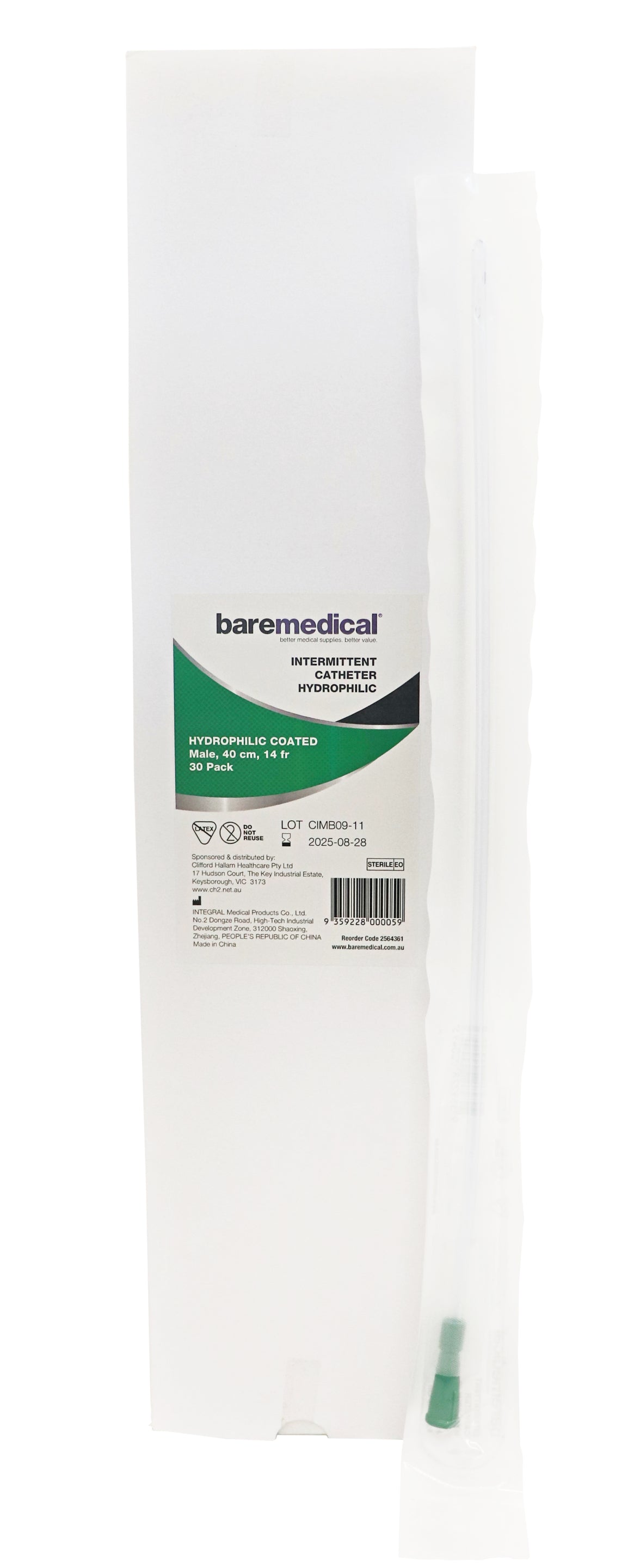 BareMed CATHETER MALE 14FR INTERMITTENT HYDROPHILIC ST SU (Each ...