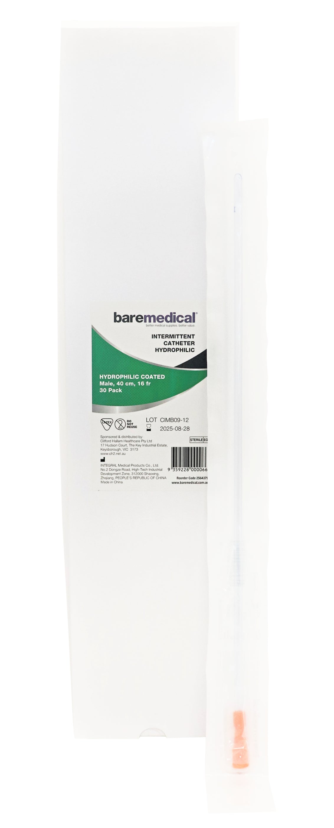 BareMed CATHETER MALE 16FR INTERMITTENT HYDROPHILIC ST SU (Each ...